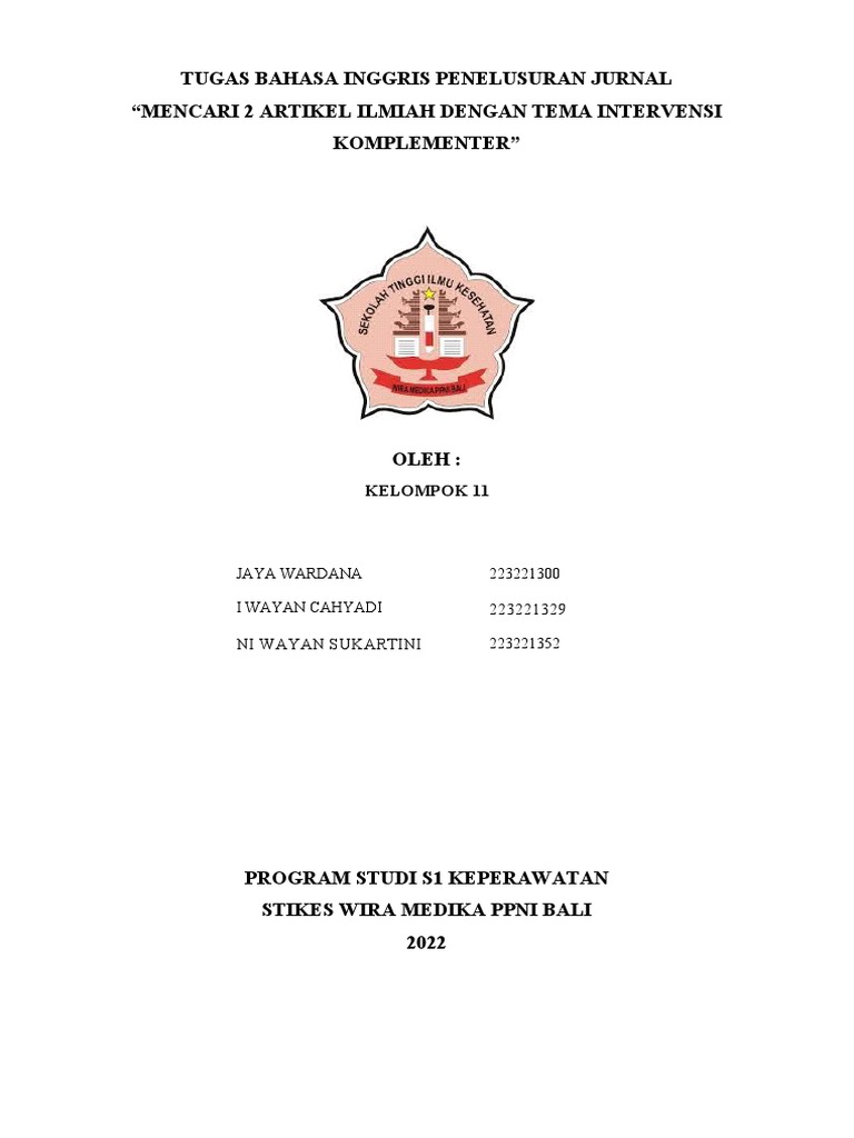 k11 TUGAS BAHASA INGGRIS PENELUSURAN JURNAL | PDF