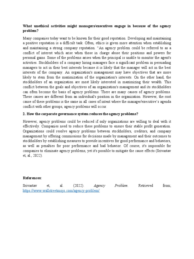 What Unethical Activities Might Managers | PDF