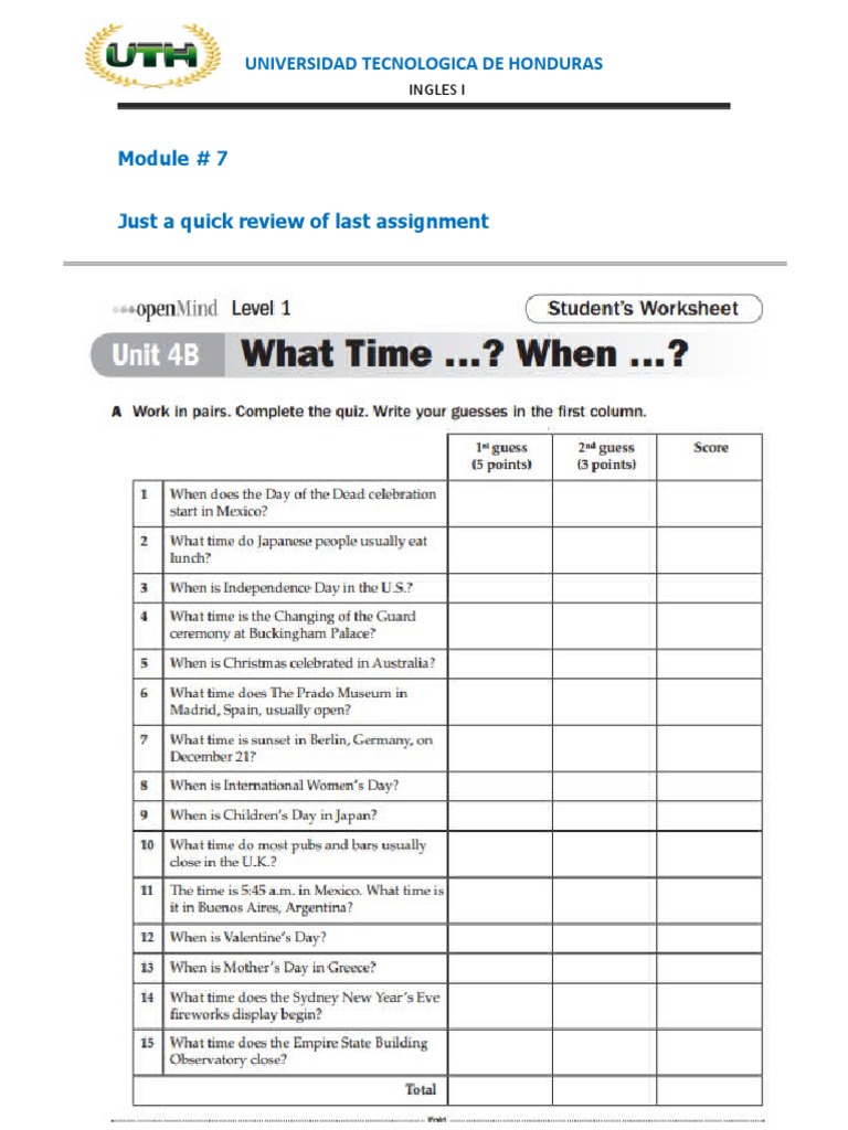 Module 7: Daily Routines and Schedules | PDF