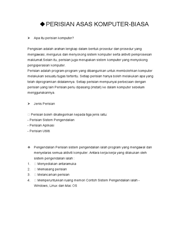 Perisian Asas Komputer | PDF