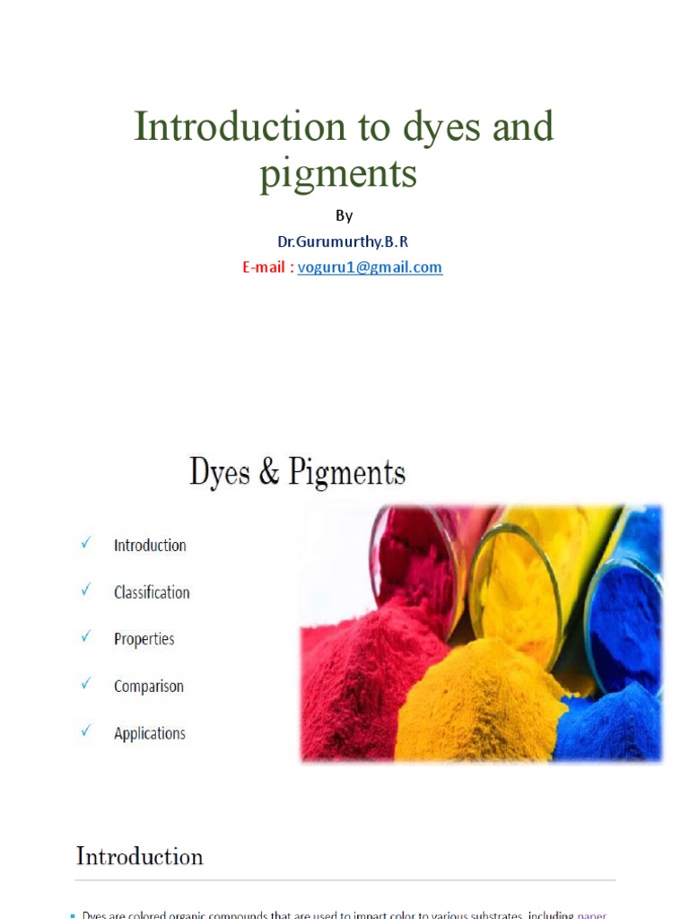 Intro To Dyes | PDF