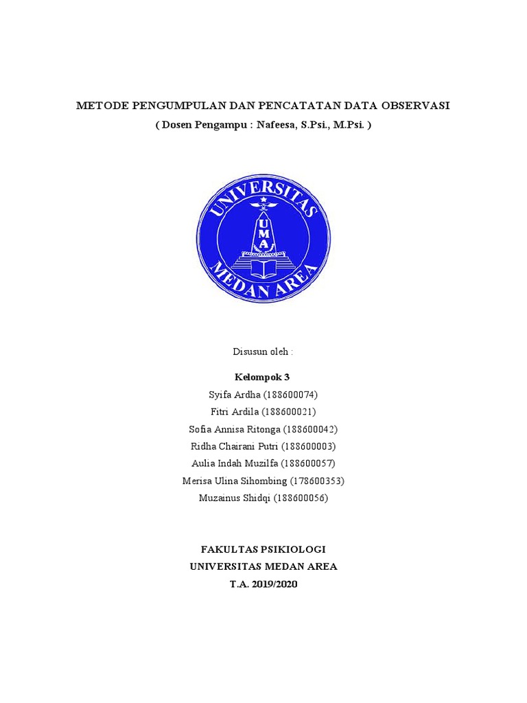 Metode Pengumpulan Dan Pencatatan Data Observasi | PDF