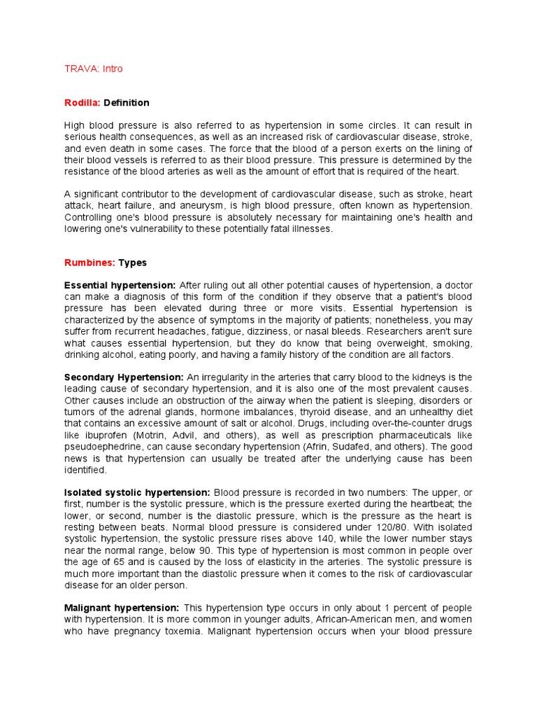 Script | PDF | Hypertension | Blood Pressure