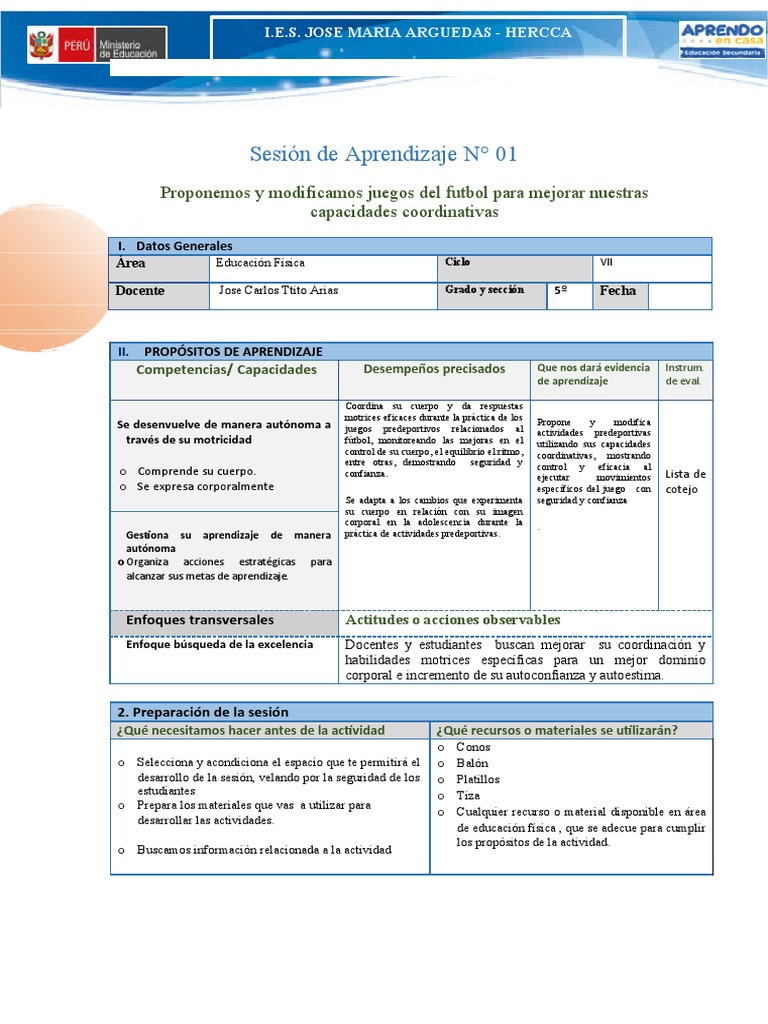 Sesion 5° | PDF | Aprendizaje