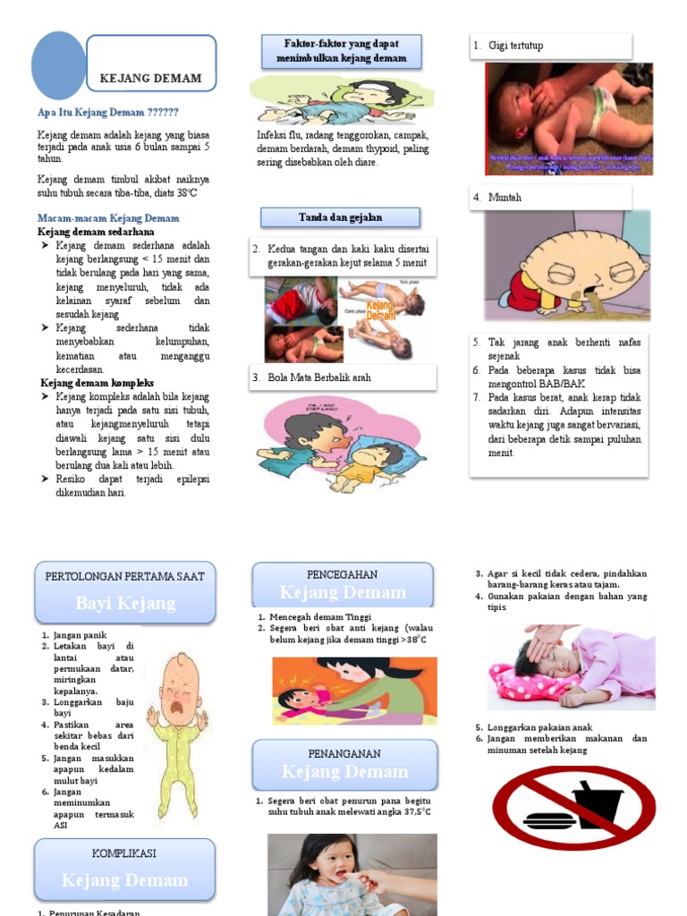 KEJANG DEMAM: FAKTOR PENYEBAB, GEJALA, PENCEGAHAN, PENANGANAN DAN KOMPLIKASINYA | PDF