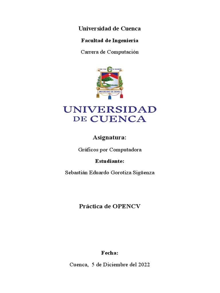 Práctica de OpenCV | PDF | Visión por computador | Python (lenguaje de programación)