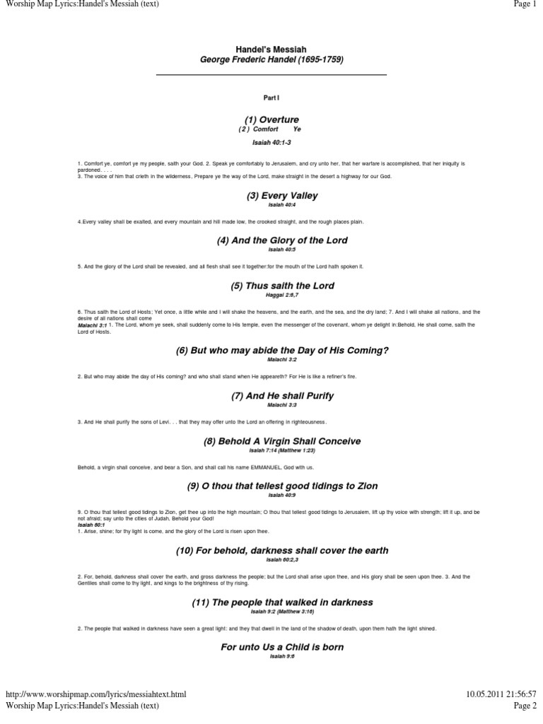 Handel's Messiah (Text) | PDF | Religious Behaviour And Experience ...