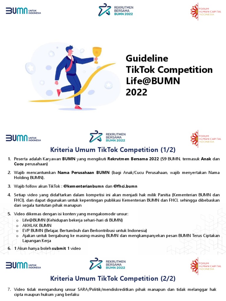 Final Guideline TikTok Competition BUMN 2022 | PDF | Komputer
