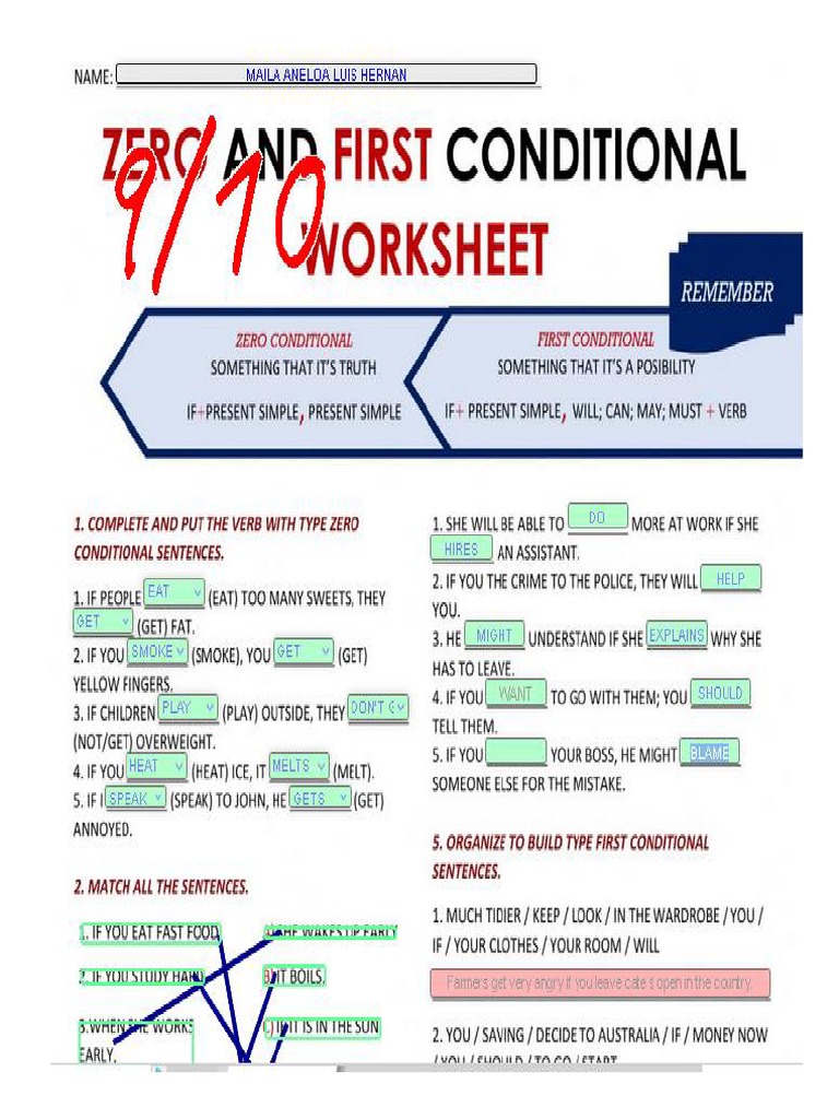 Zero and First Conditionals | PDF