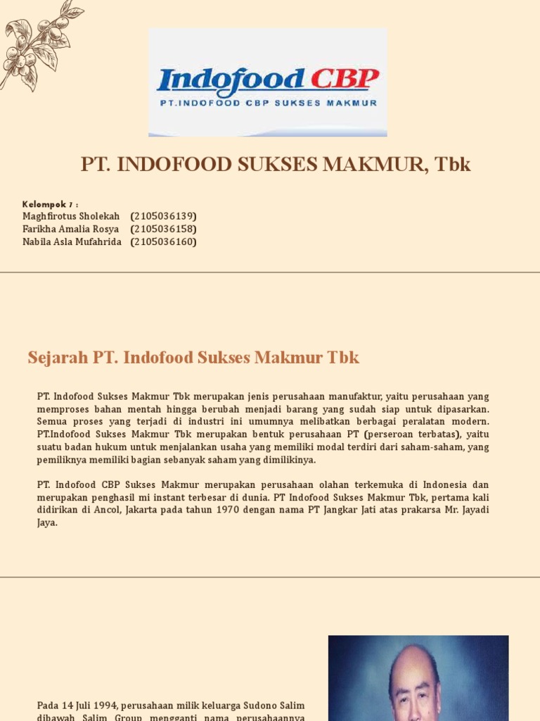 SEJARAH BERKEMBANGNYA INDOFOOD | PDF