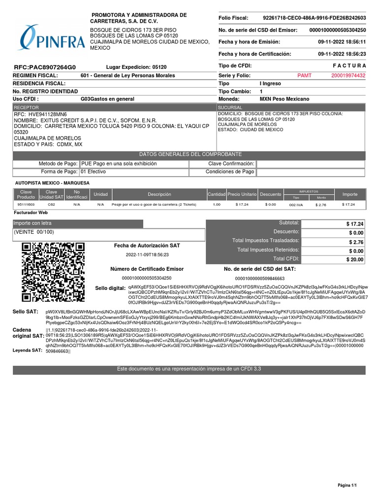 RFC:PAC8907264G0: Datos Generales Del Comprobante | PDF | Pagos | Moneda