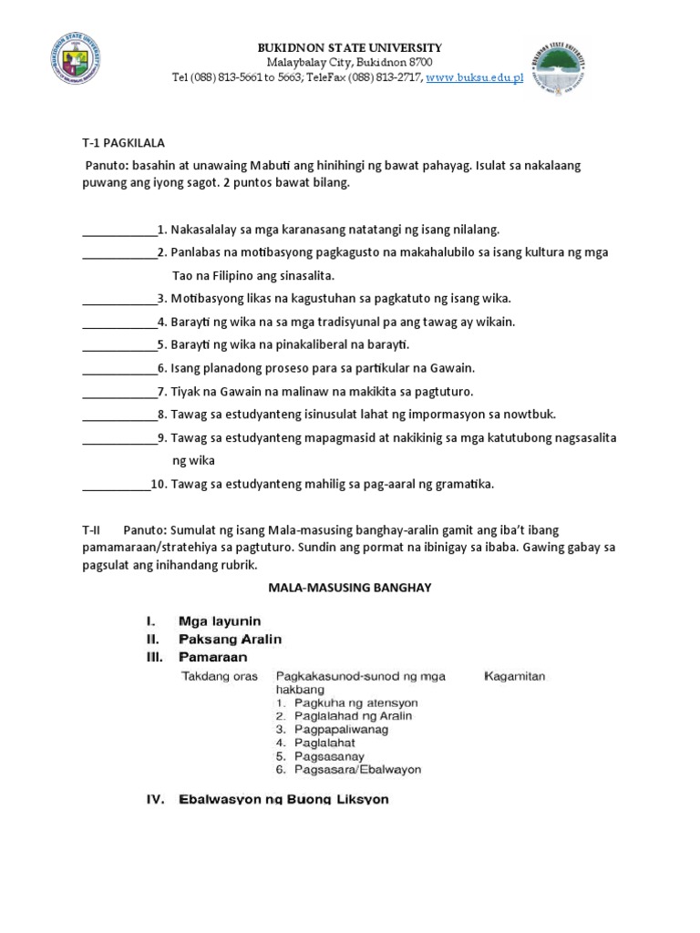 Fil 112 Midterm Exam | PDF
