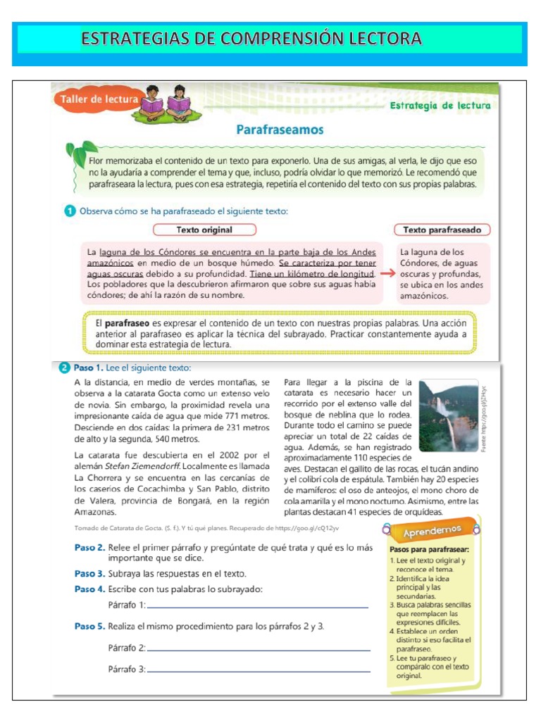 Estrategias de Comprensión Lectora | PDF