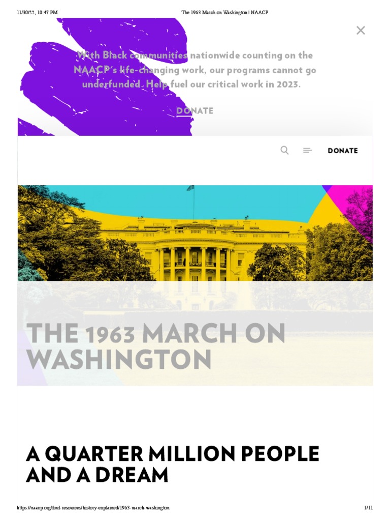 The 1963 March On Washington Naacp | PDF | March On Washington For Jobs ...