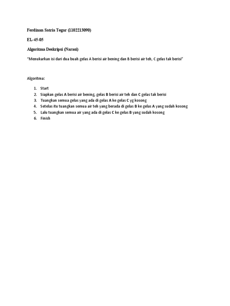 Algoritma Deskriptif (Narasi) 2 | PDF