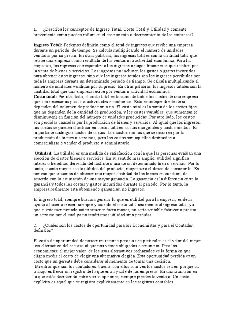 Tarea Del Penudo | PDF | Costo | Business