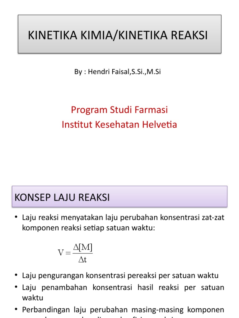 KINETIKA REAKSI DAN PENENTUAN LAJU REAKSI | PDF