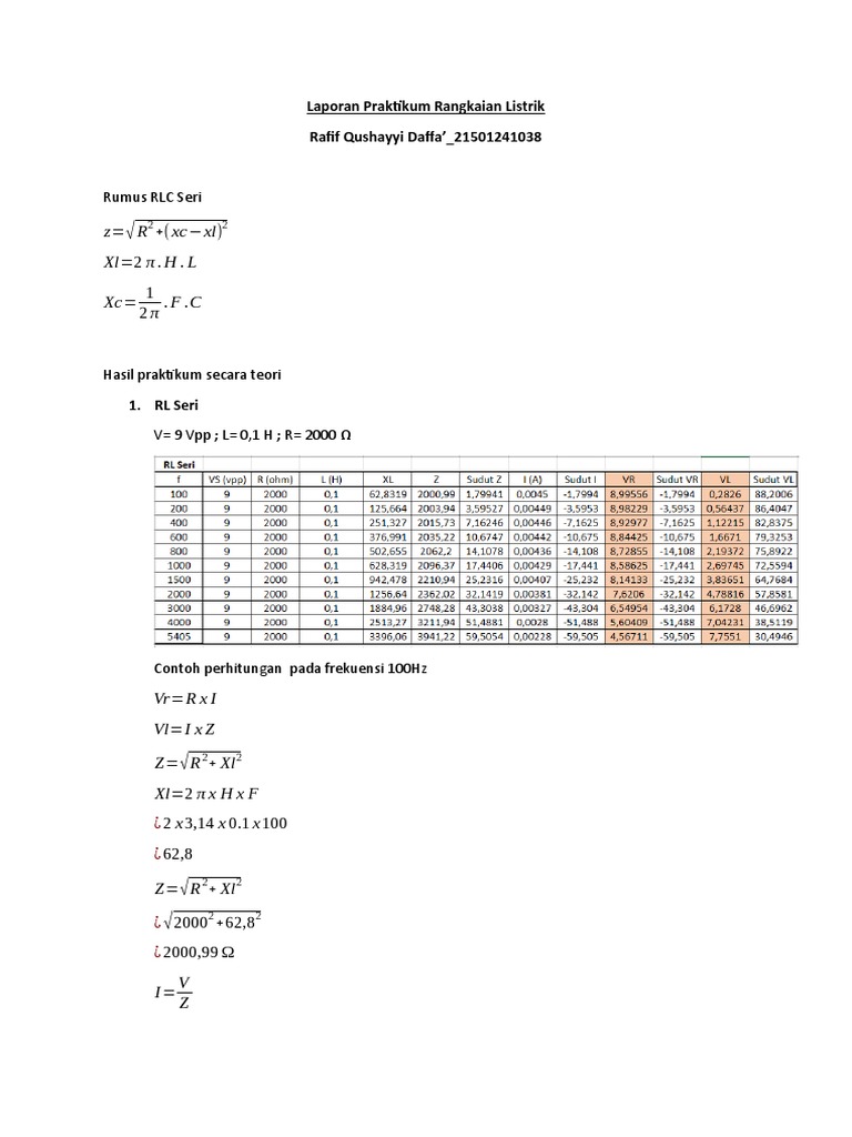 Laporan Praktikum Rangkaian Listrik | PDF