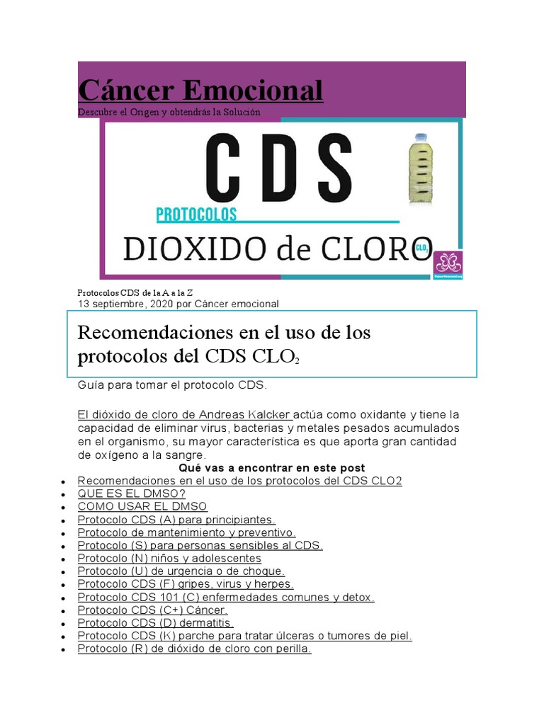 Protocolo Cds | PDF | Agua | sal