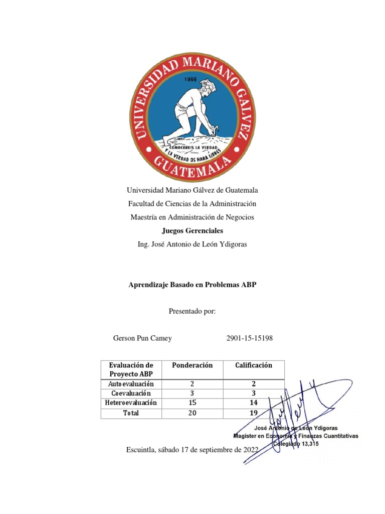 Grupo 4 - ESC - Juegos Gerenciales - Proyecto ABP | PDF | Teoría de juego | Cognición