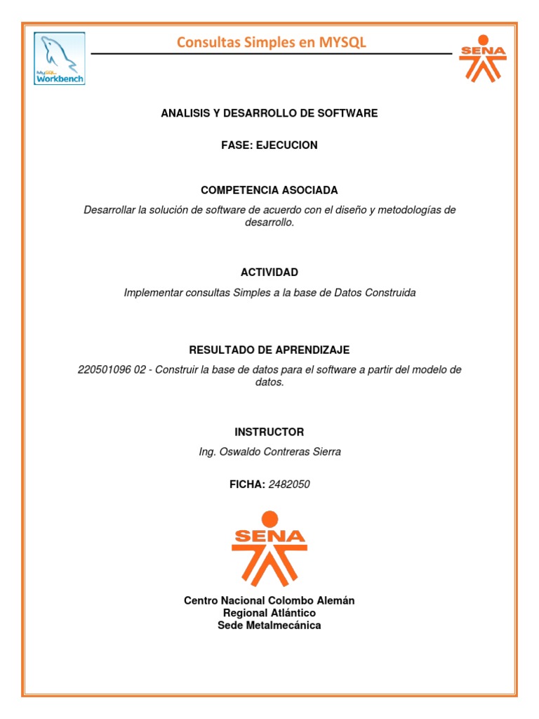 Consultas Simples en MYSQL | PDF | Mi sql | Bases de datos