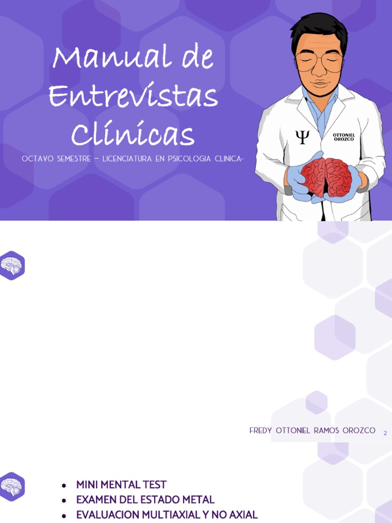 Manual de Entrevistas Clínicas | PDF | Trastorno mental | Evaluación