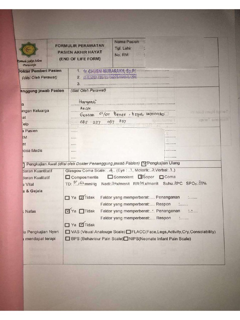 Pap 5.2 Bukti Form Pengkajian Akhir Hayat Ulang | PDF