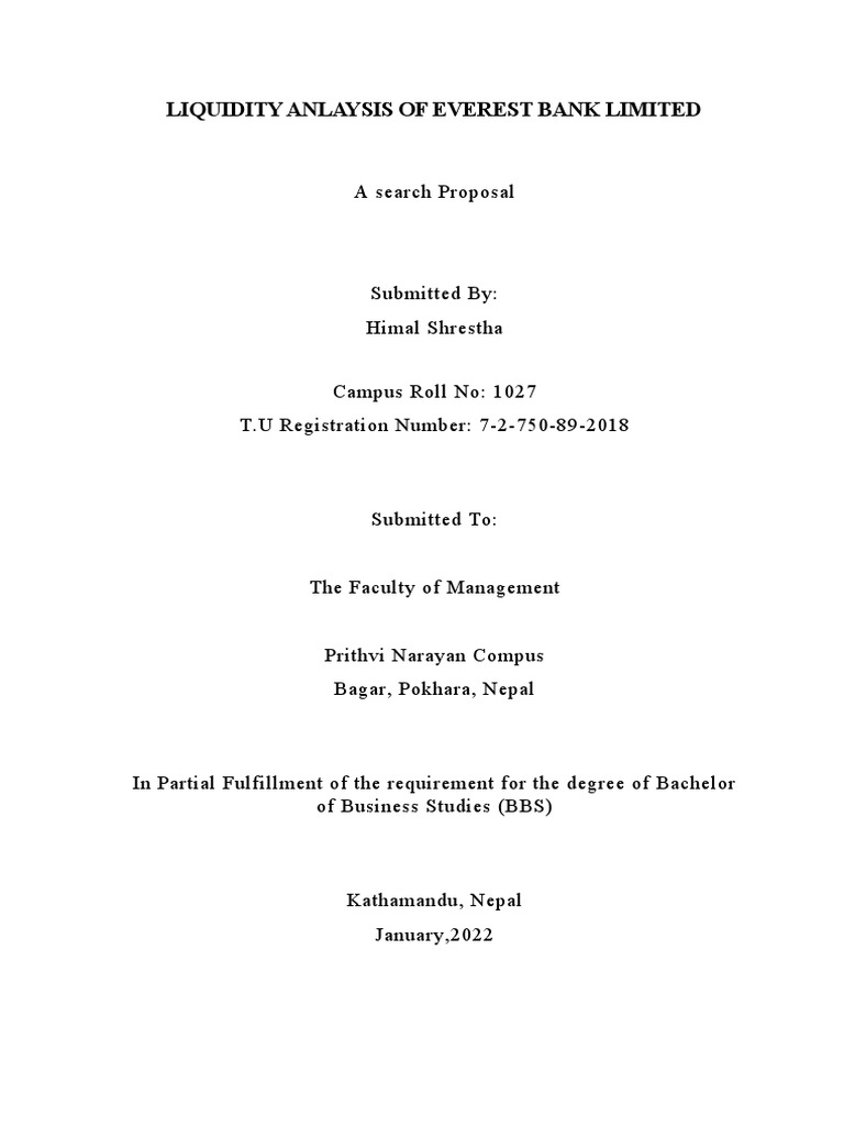 BBS Proposal | PDF | Market Liquidity | Banks