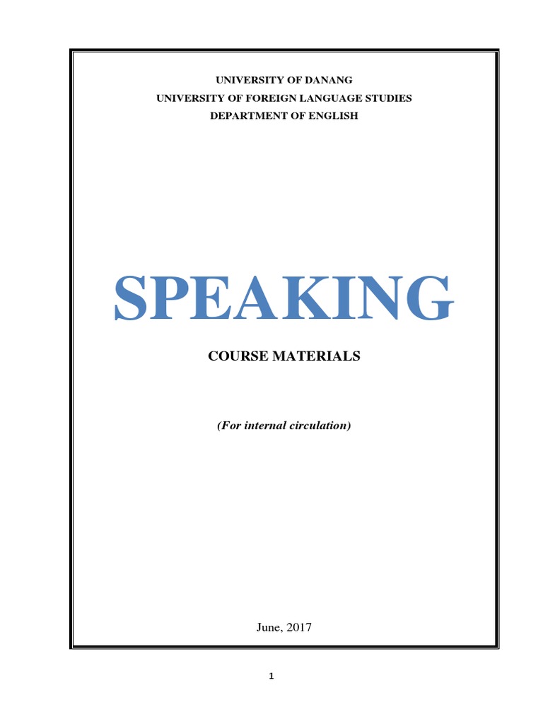 Speaking Course Materials Overview | PDF | Internet | Baggage