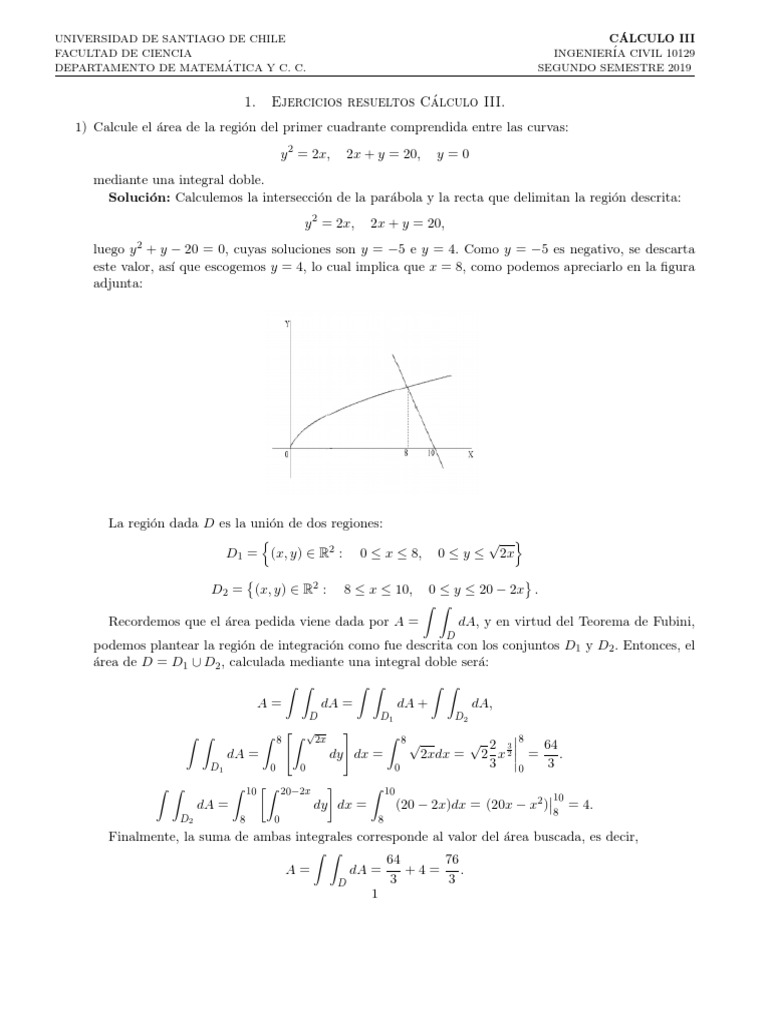 Ejercicios Cálculo 3 | PDF | Integral | Geometría