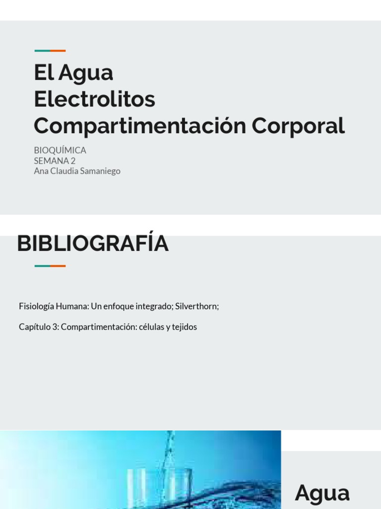Agua y Electrolitos | PDF | Propiedades del agua | Electrólito