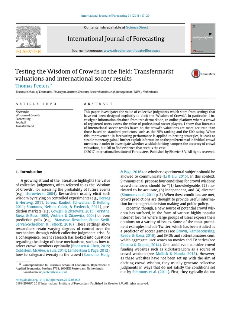 Testing The Wisdom of Crowds in The Field: Transfermarkt Valuations and ...