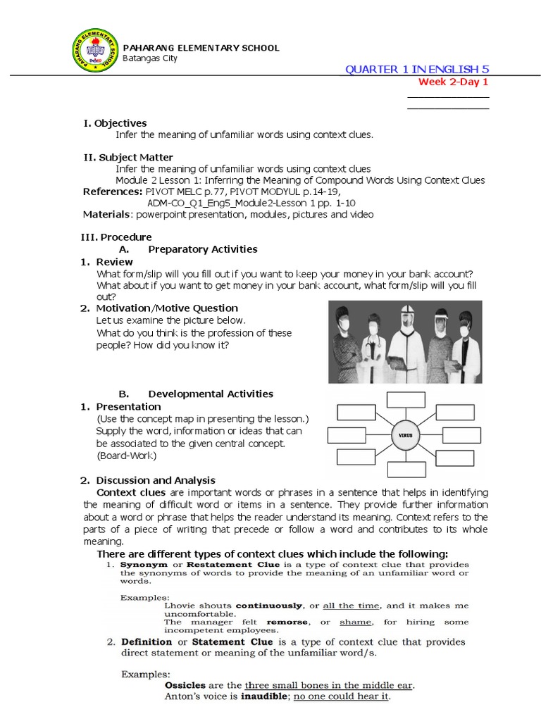Eng5-Q1-W2 Day1-5 Infer Meaning Compound Words | PDF