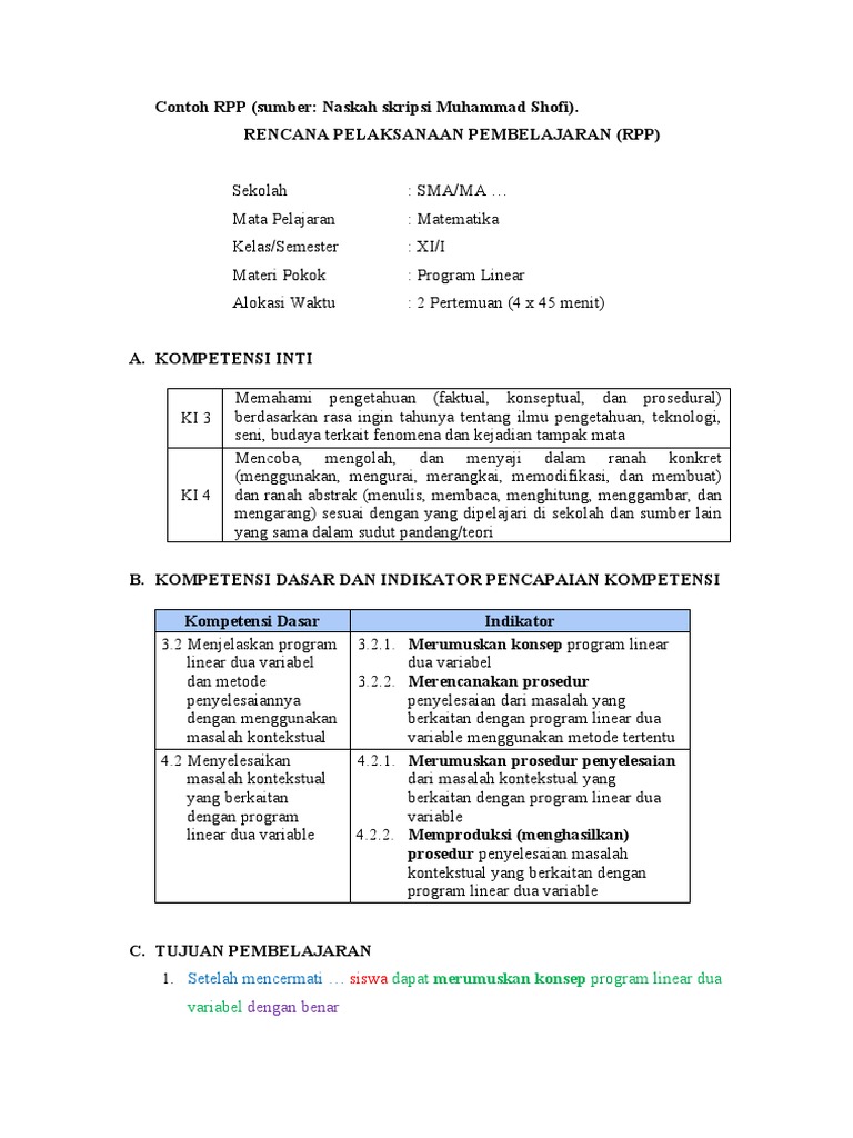 Contoh RPP | PDF