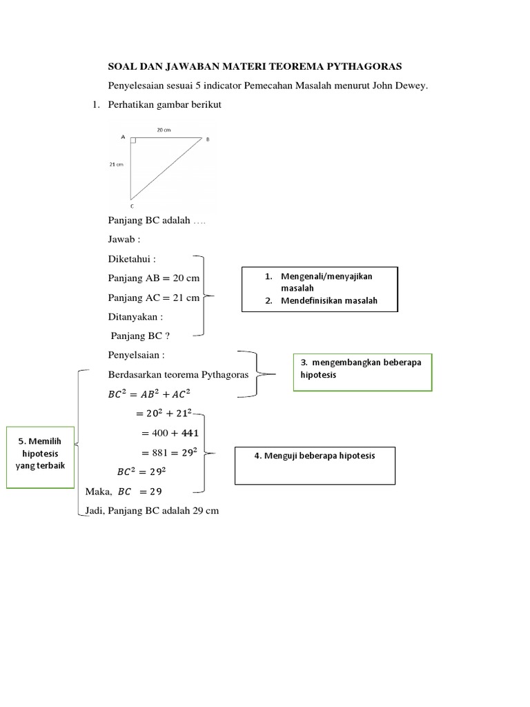 Teorema Pythagoras dan Penyelesaian Masalah | PDF