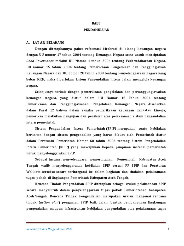 Format Laporan RTP Risiko 2021 | PDF