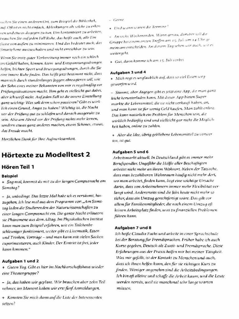 L b2 Hören Mit Transcripts | PDF