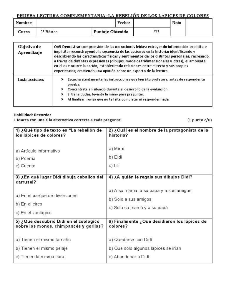 Prueba Lectura Complementaria | PDF | Ciencia cognitiva | Cognición