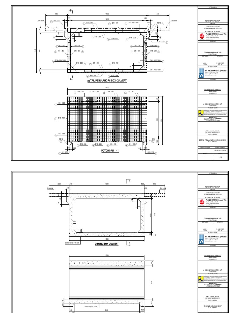 Detail Penulangan Box Culvert | PDF