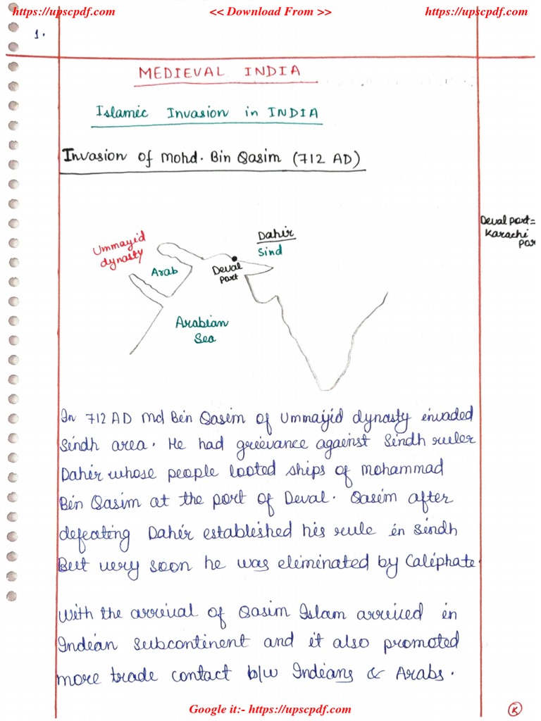 Medieval India History Vision IAS Hand Written 2021 | PDF