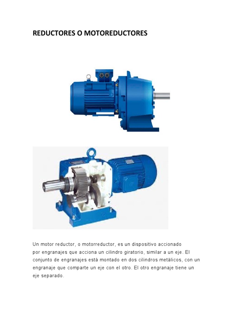 Tipos y Funciones de Motores Reductores | PDF | Informática | Tecnología