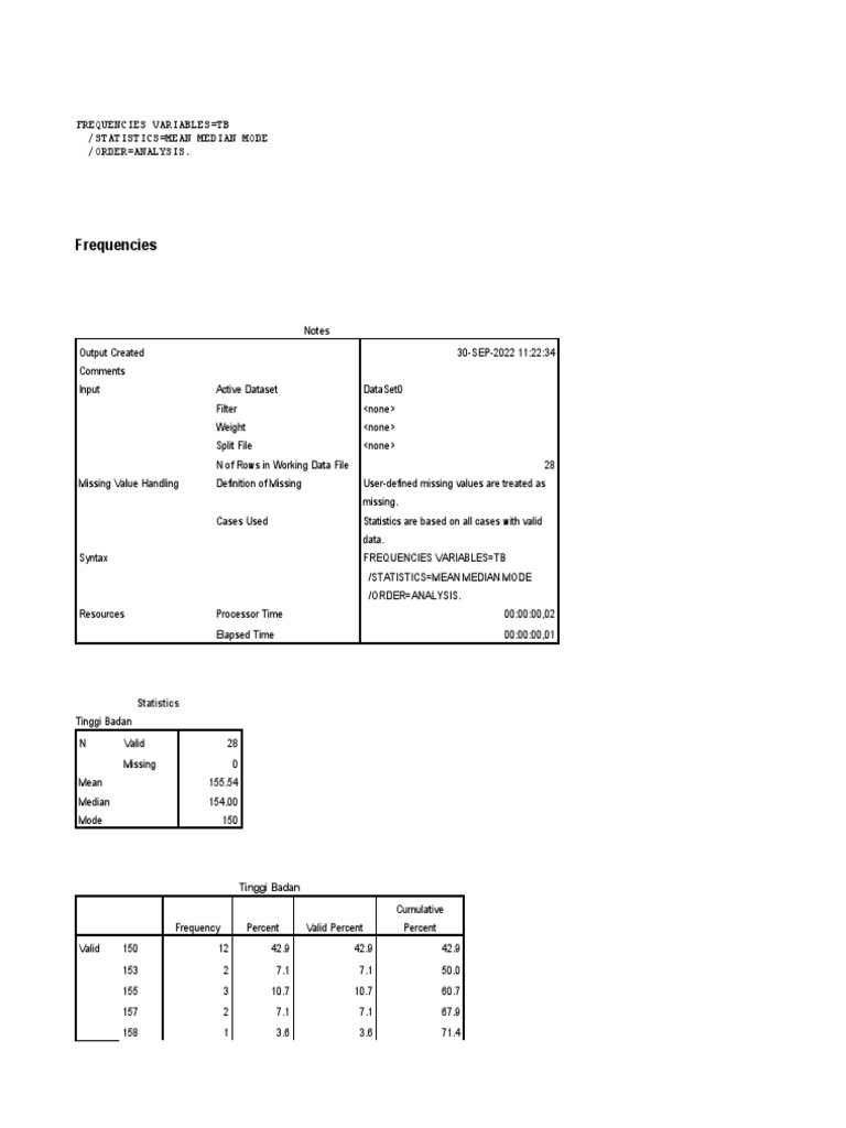Hasil TB Mahasiswa TK.4 Stikes Flora | PDF | Mode (Statistics) | Median