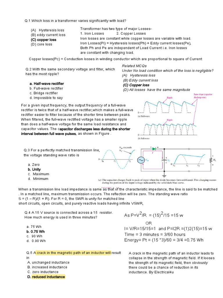 Nescom Test | PDF | Rectifier | Electric Motor