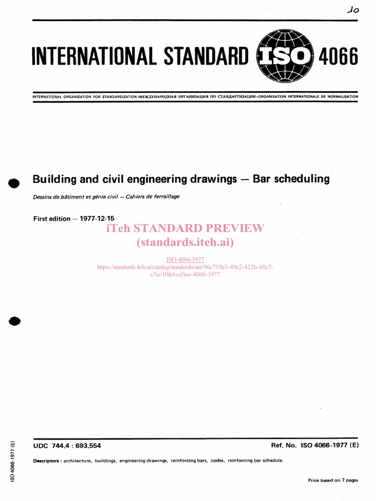 Iso 4066 1977 | PDF | International Organization For Standardization