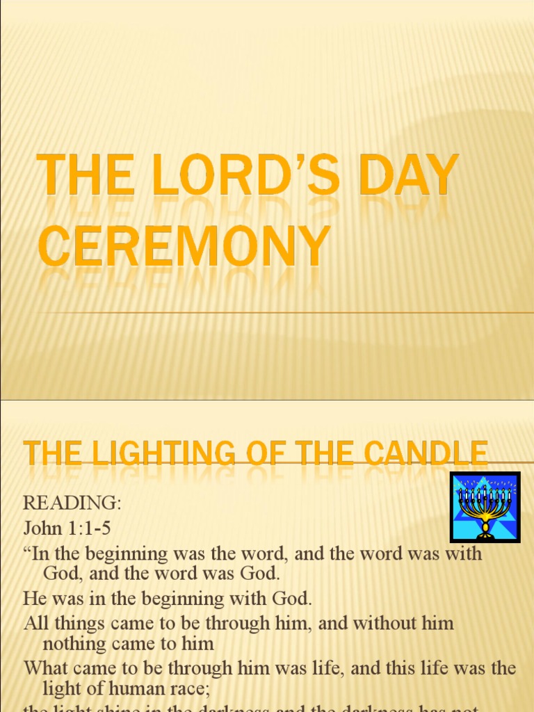 The Lord's Day Ceremony | PDF | Religious Belief And Doctrine