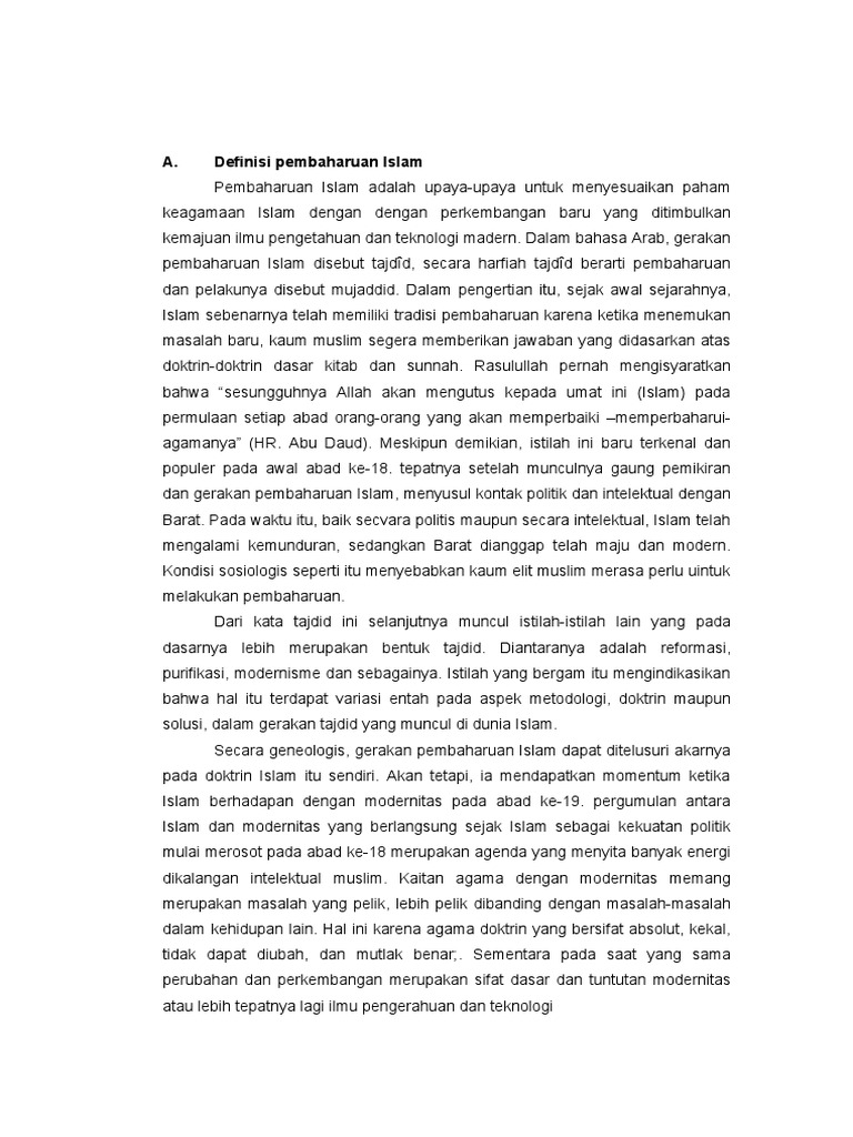 Pembaharuan Pemikiran Islam | PDF