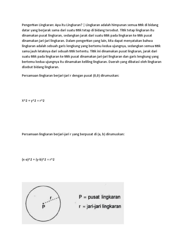 Pengertian dan Elemen Lingkaran | PDF | Griya & Taman