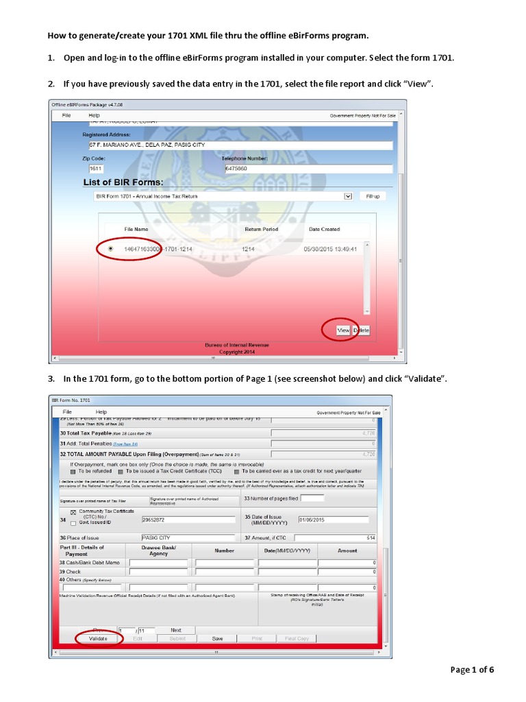 How To Generate-Create 1701 XML File | PDF | Computer File | Screenshot