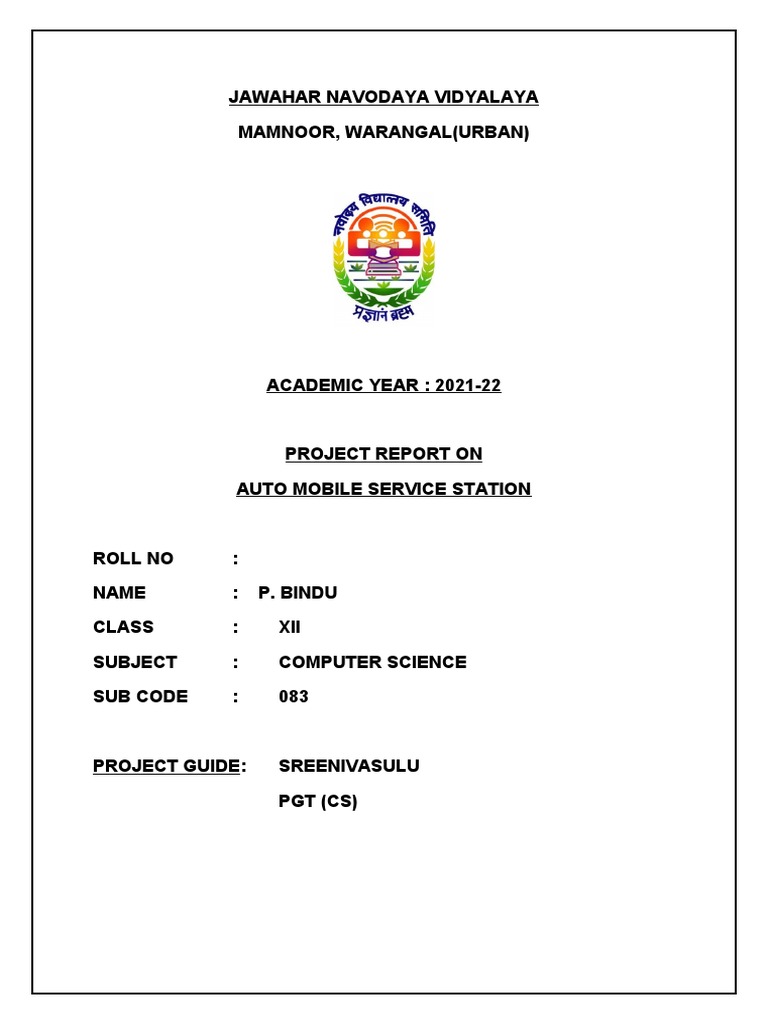 Automobile Service Station Project Report | PDF | Software Testing ...