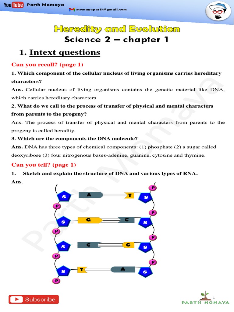 Heredity and Evolution Notes. SSC Class 10 | PDF | Translation (Biology ...